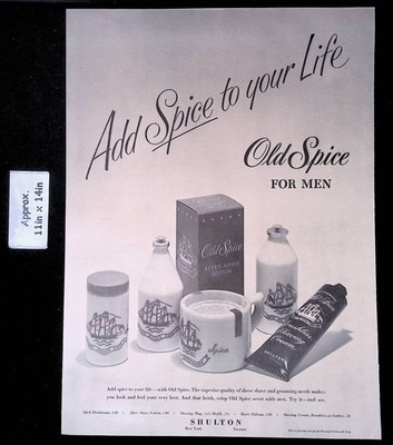 1952 SHULTON Old Spice For Men Add Spice To Your Life Print Ad 54641 | eBay