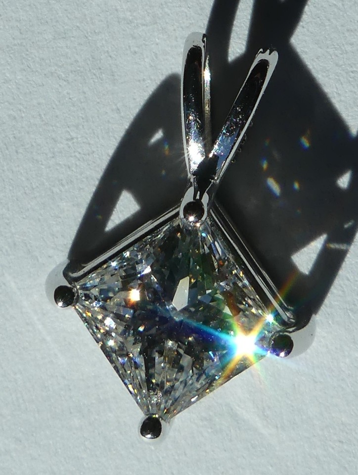 Blue Nile 1.22ct princess-cut lab diamond 14kwg pendant GIA cert G/VS1 | eBay