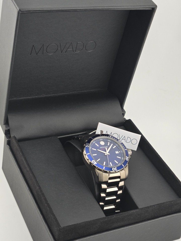 Movado Men's Series 800 Blue Dial Stainless Steel Watch - 2600159 ...