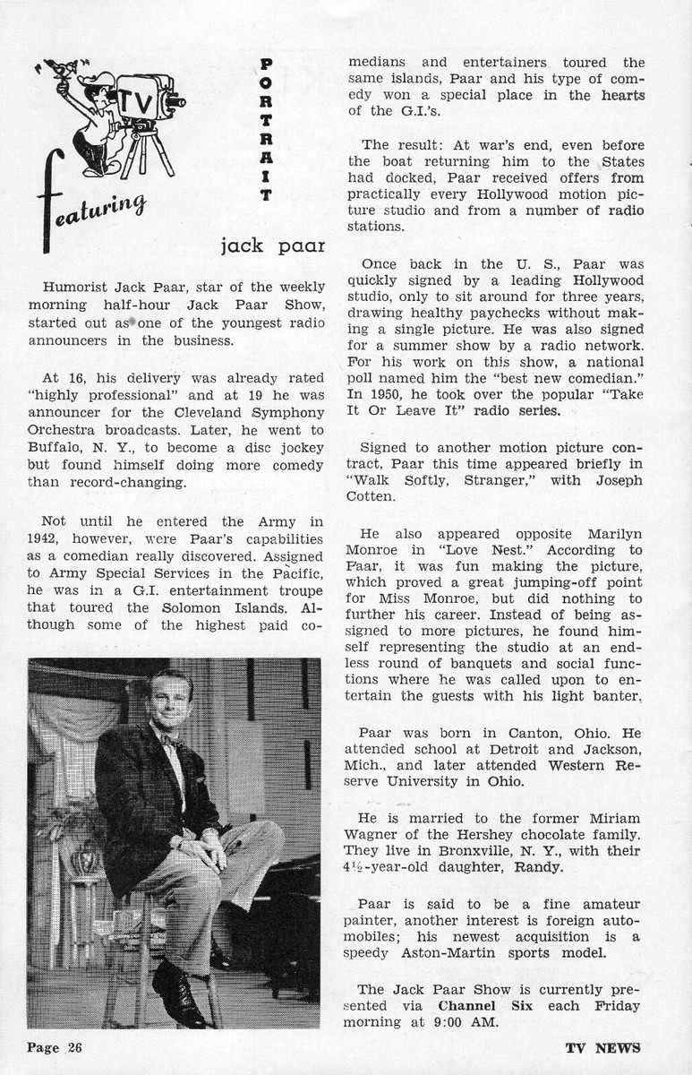 Jack Paar Show Guests