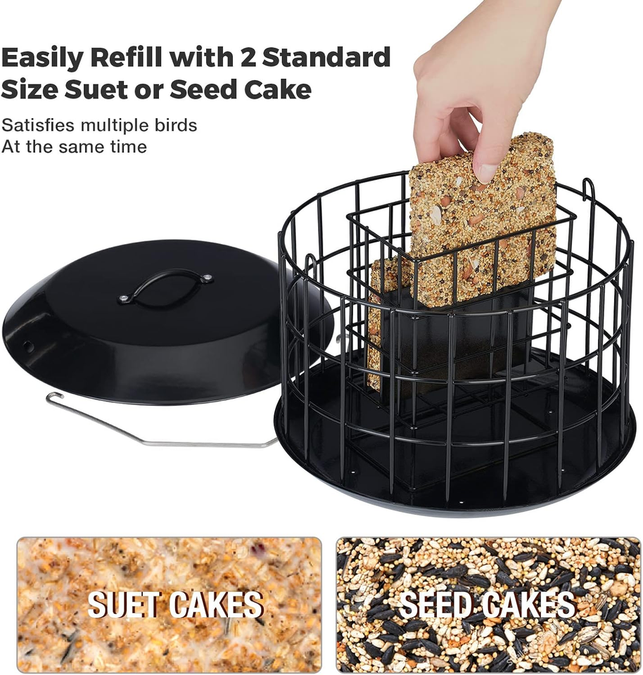 Kingsyard Squirrel Proof Suet Feeder, Cage Bird Feeders for Outdoors ...