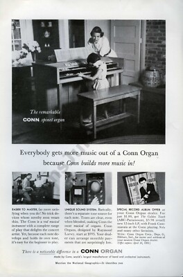 1959 Conn Organ Home Music Unique Sound PRINT AD Unique Gift Idea (1733 ...