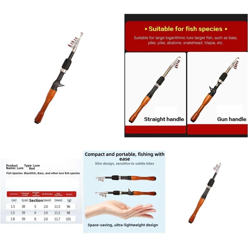 Telescopic Fishing Rod Lightweight with Carbon Fiber and Portable ...