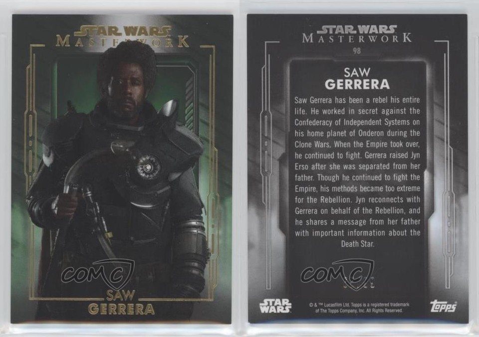 2020 Topps Star Wars Masterwork Green 65/99 Saw Gerrera #98 07uj | eBay