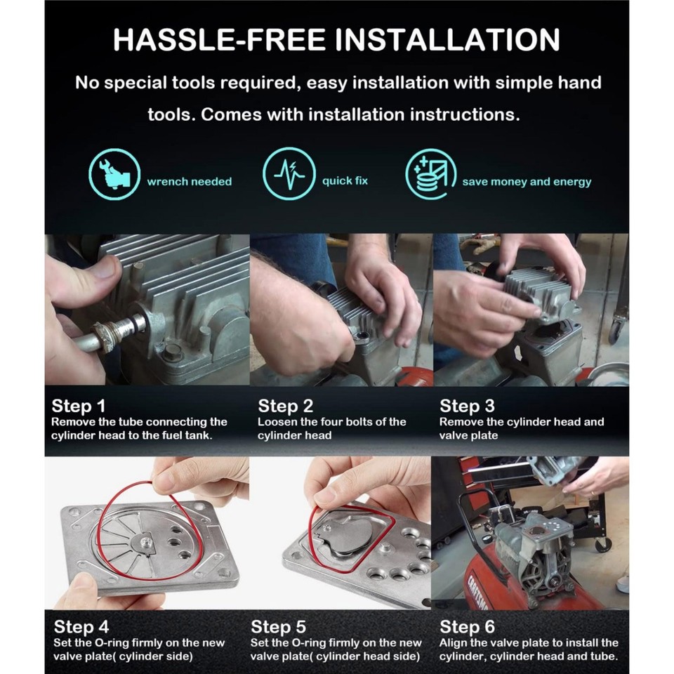 AC-0032 Air Compressor Valve Plate Steel+Aluminum for Craftsman Cable ...