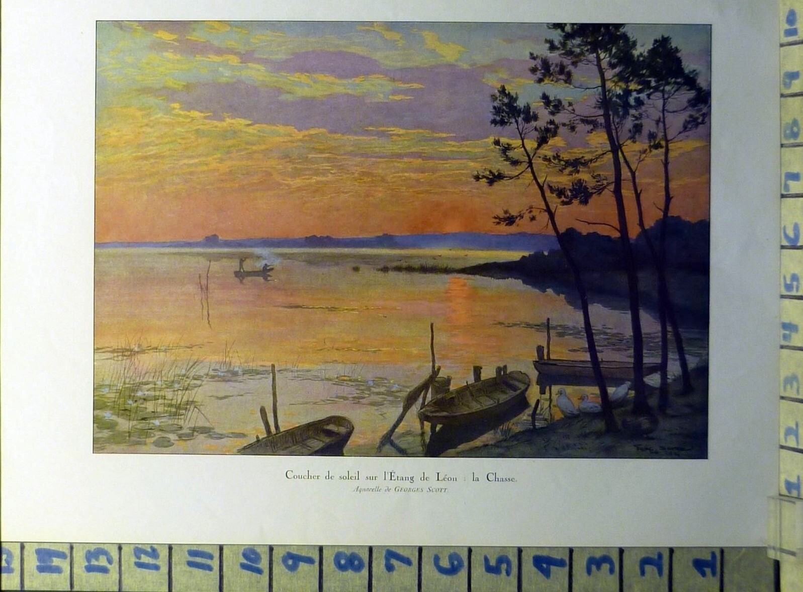 1922 SUNSET CK HUNTING SUNRISE LAKE BOAT NAUTICAL WATERCRAFT DC AX78 | eBay