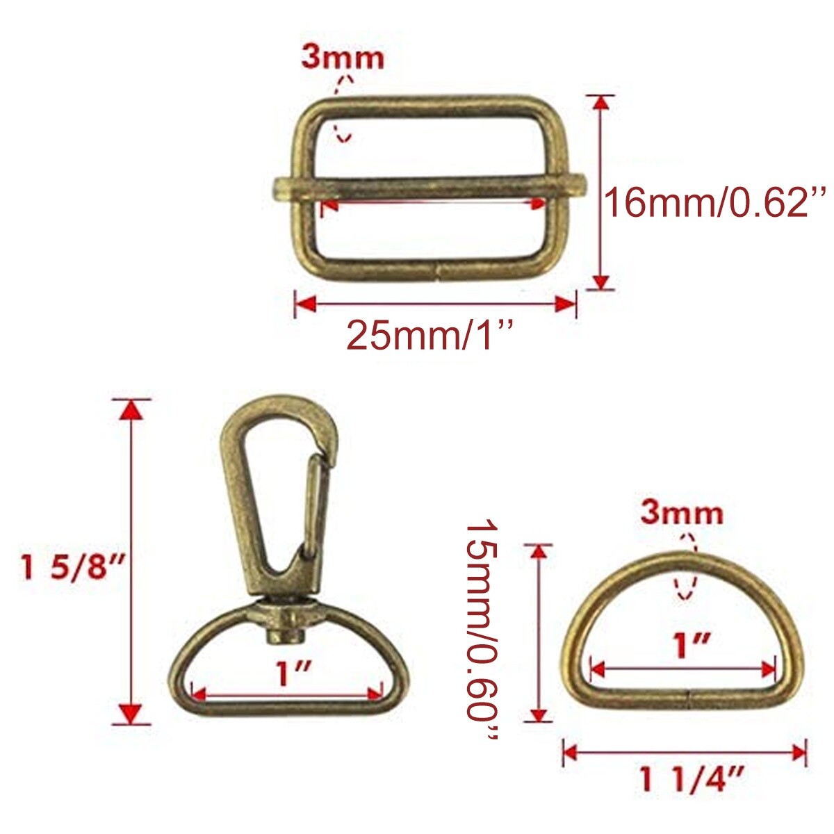 60Pcs Keychain Bulk with Key Chain Swivel Hook D Rings and Slide ...