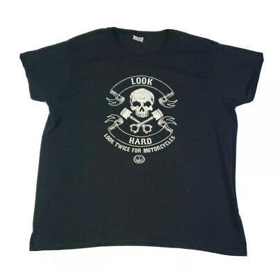 Allstate Black Biker Tee T Shirt Mens XL Crewneck Motorcycles Skull ...