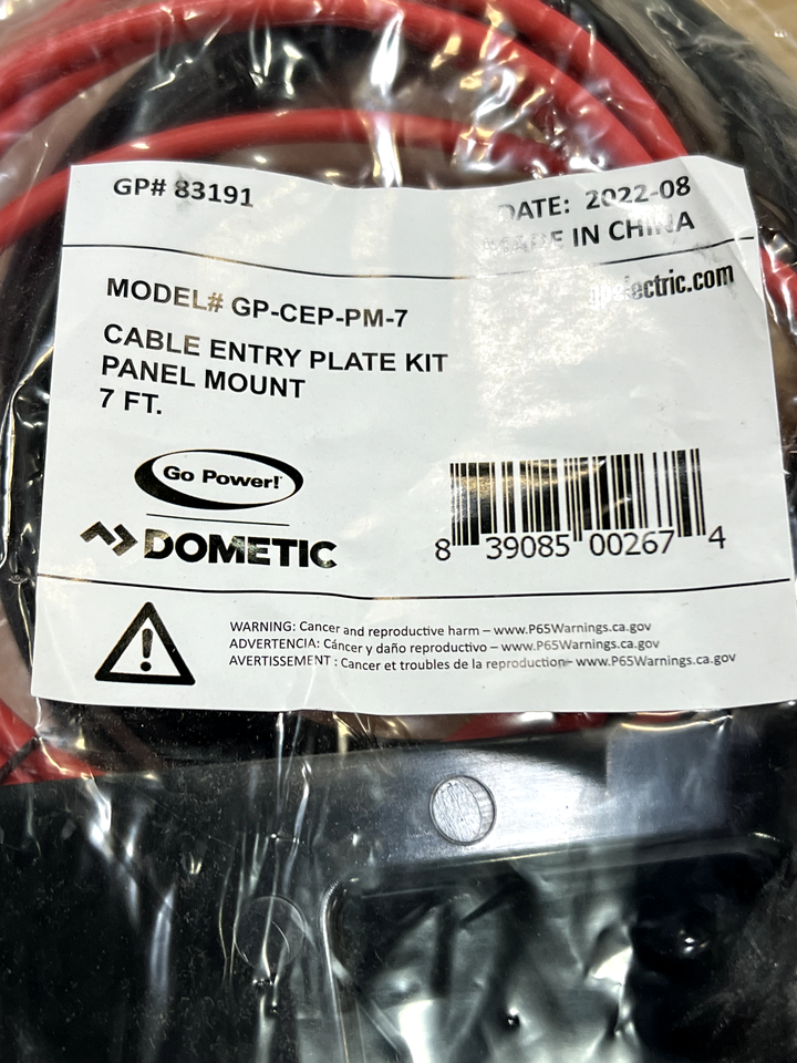 Go Power! GP-CEP-PM-7 Panel Mount Cable Entry Plate Kit 7ft | 0839085002674