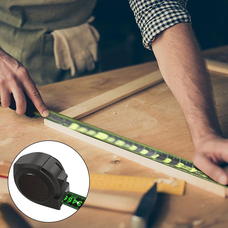 10m x 25mm Fluorescent Steel Tape Measure Precision Self-lock Measuring ...