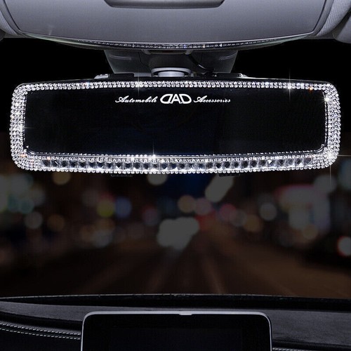 Mirror Sparkle Diamond Car Interior Rearview Bling Rhinestone Decor ...