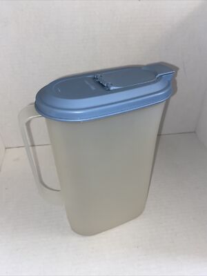 Vintage Tupperware Slim Pitcher 2 Quart Storage Blue 2010B-4 2009B-2 ...