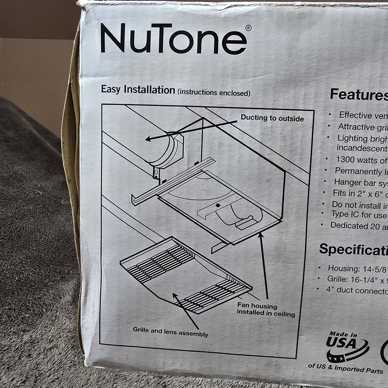NuTone 665RP 70 CFM Ceiling Exhaust Fan with Light Heater for sale ...