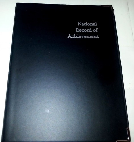 A4 NATIONAL RECORD OF ACHIEVEMENT PVC FOLDER IN plain BLACK LOOK PVC ...