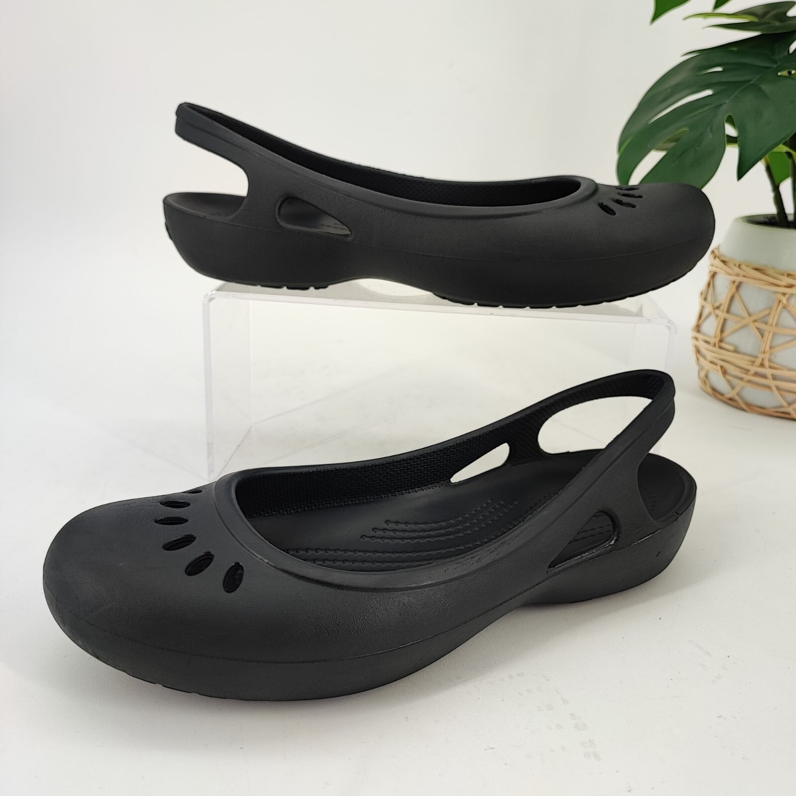 Crocs Women's Kadee Black Rubber Ballet Slip On Flat… - Gem