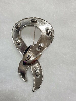 Vintage silver monet pin ribbon | eBay