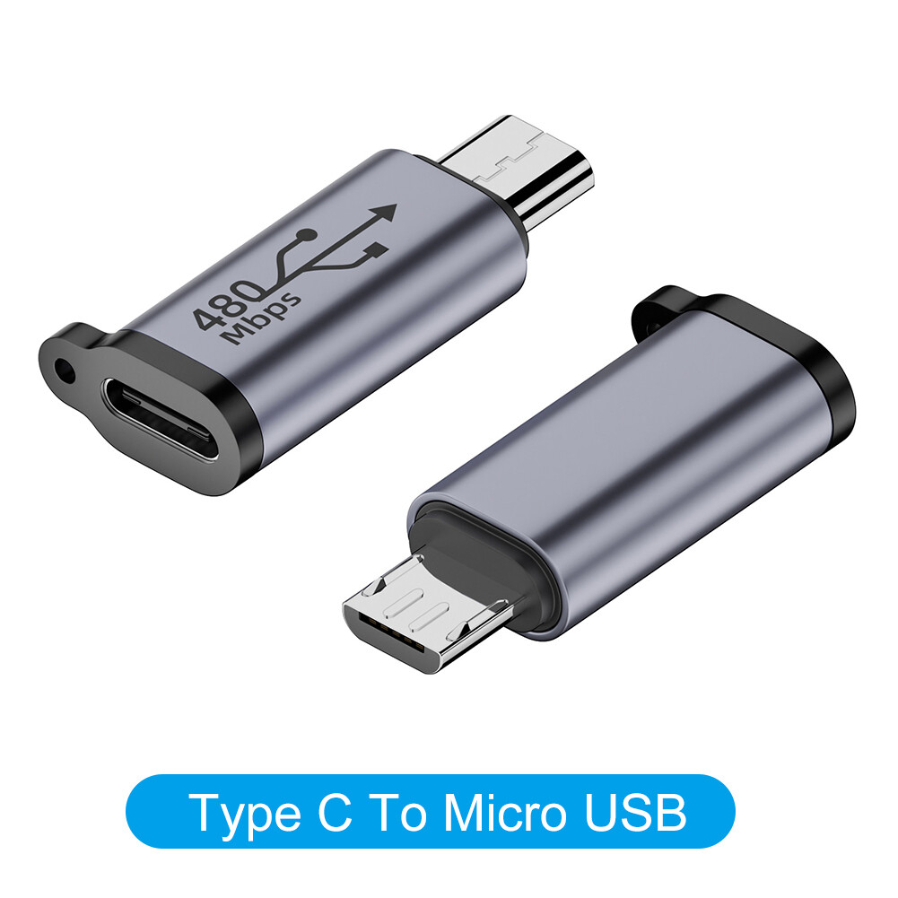 2Pcs Type C Female to Micro USB Male Converter 480Mbps 18W for Phone ...