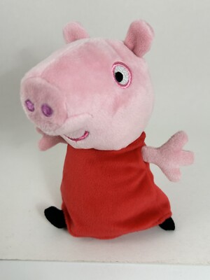 Jazwares Peppa Pig 8" Oinking with Plush Red Dress Stuffed Animal 2003 ...