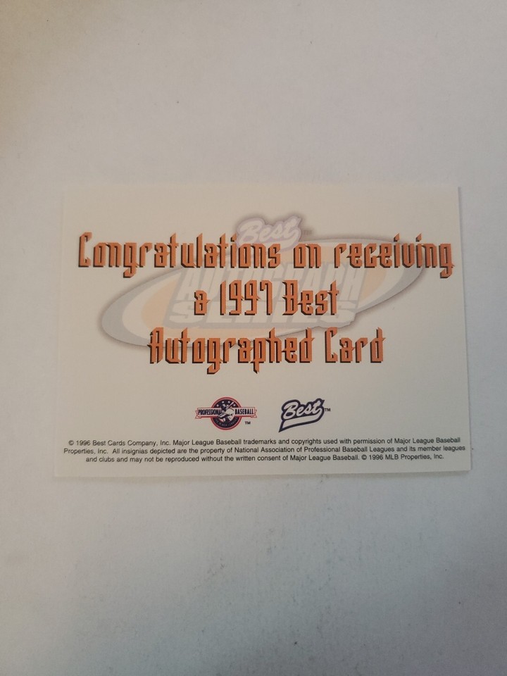 1997 Best Auto Series Auto Best Prospects Ben Grieve Auto | eBay