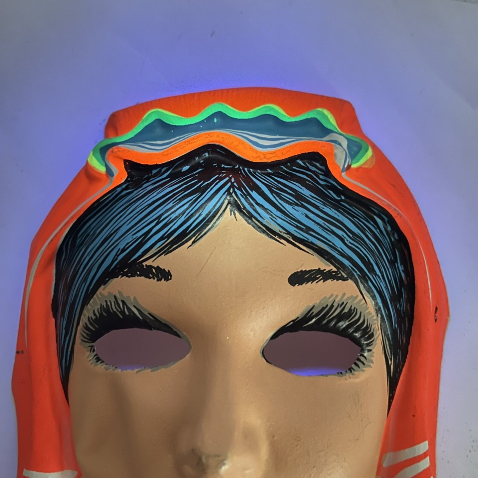 Vintage Ben Cooper Gypsy Mask Only The Mask Black Light Reactive | eBay