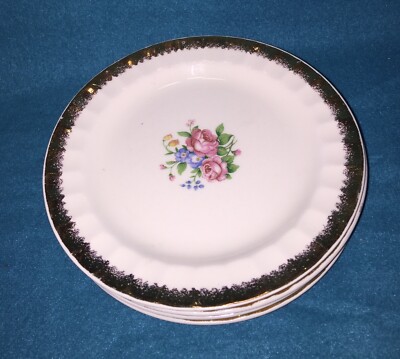 Cronin China Pink Roses Pattern COI9 Bread And Butter Plates Set Of 4 ...