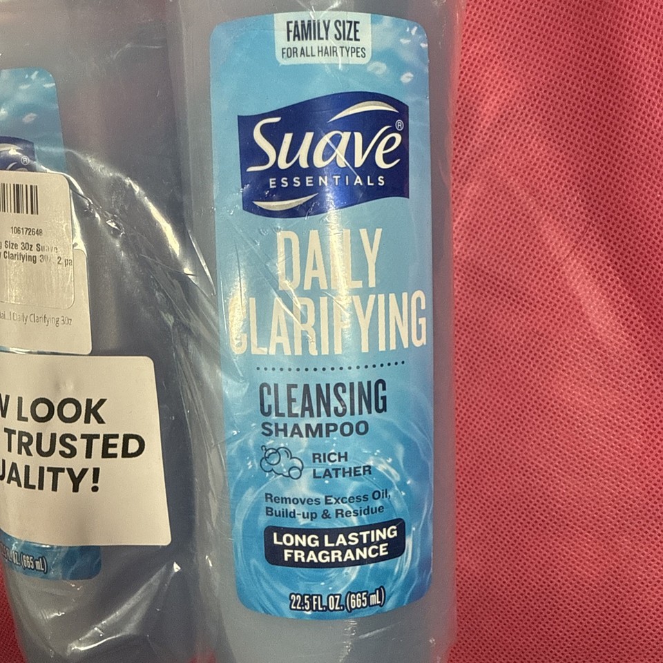 2 Suave Essentials Daily Clarifying & Cleansing Shampoo, 22.5 fl oz U3 ...
