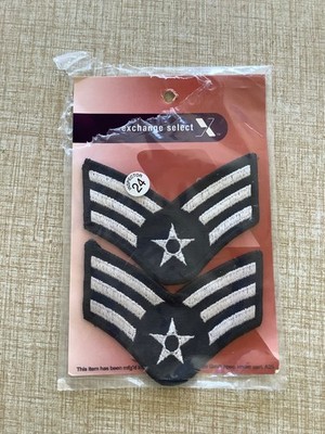 Vintage Pair of USAF US Air Force E-4 SENIOR AIRMAN Rank PATCHES 3.5 ...