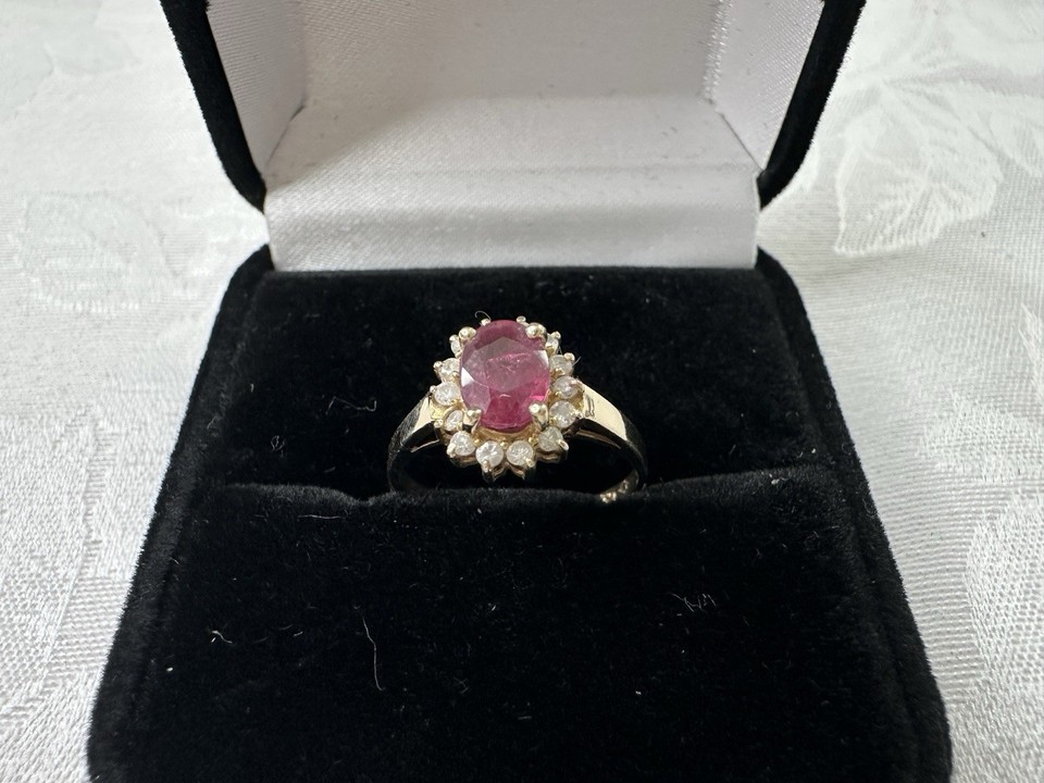 Vintage 14K Gold Ruby and Diamond Ring. Size 6.5 | eBay