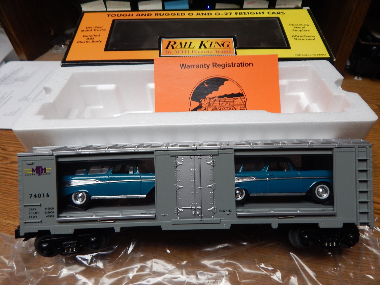 MTH RAIL KING 30-74016 AUTO TRANSPORTATION WINDOW BOX CAR W2/NOMAD'S ...