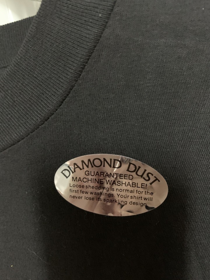 Vintage 90s Diamond Dust Flag And Eagle Gold Glitter USA T-Shirt XL | eBay