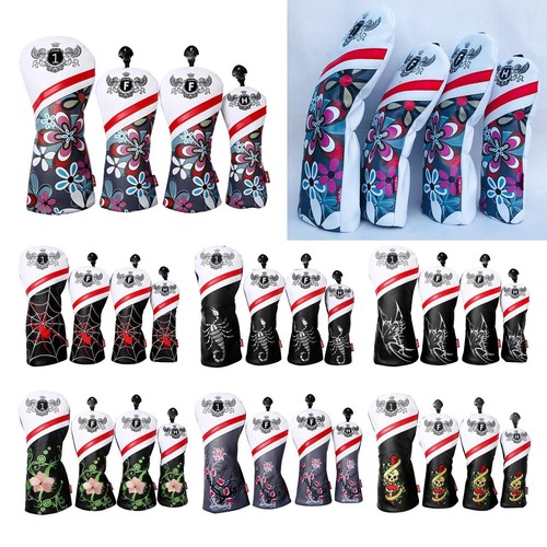 4x Waterproof Golf Wood Headcover Durable PU Anti-slip Drivers Covers ...