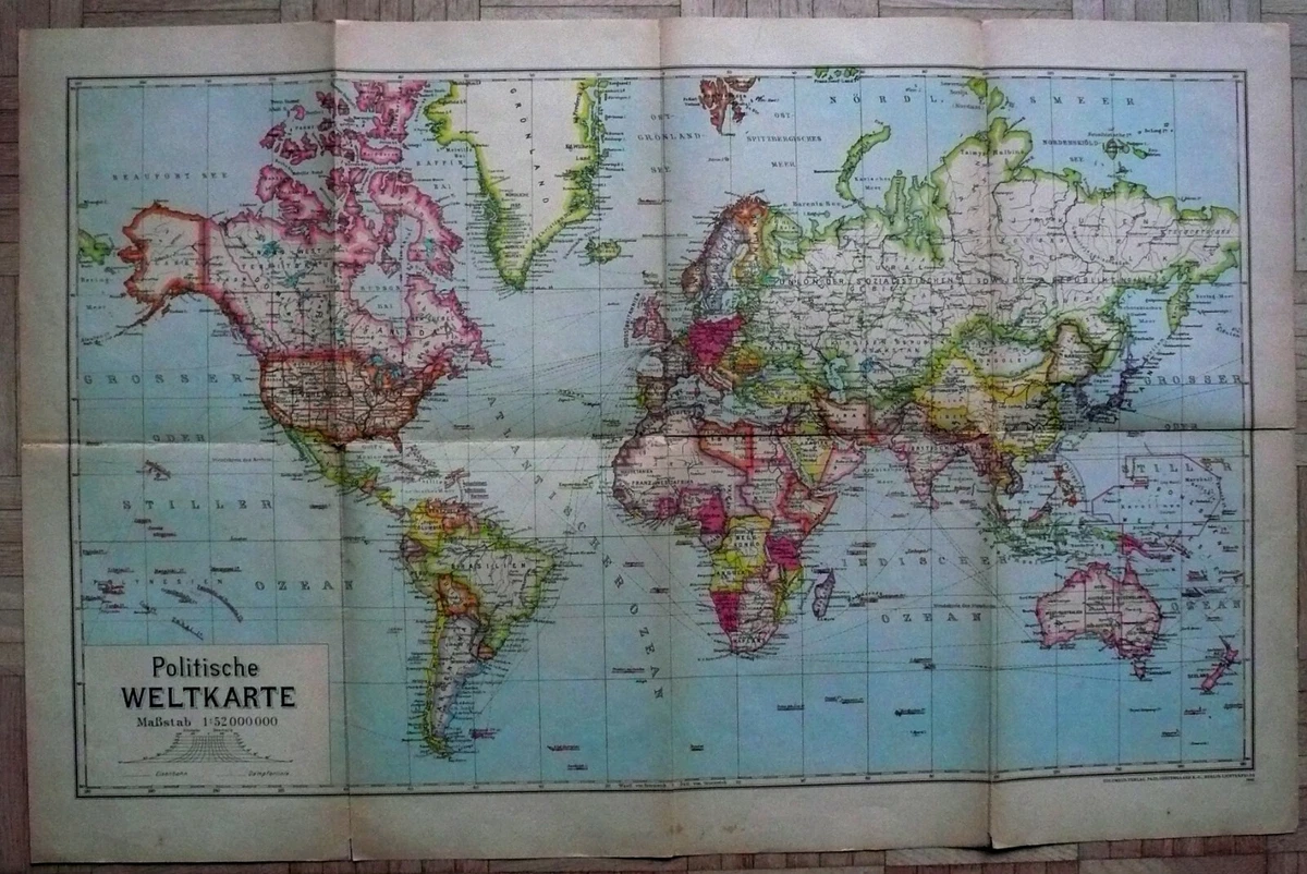 Politische Weltkarte Mit Maßstab