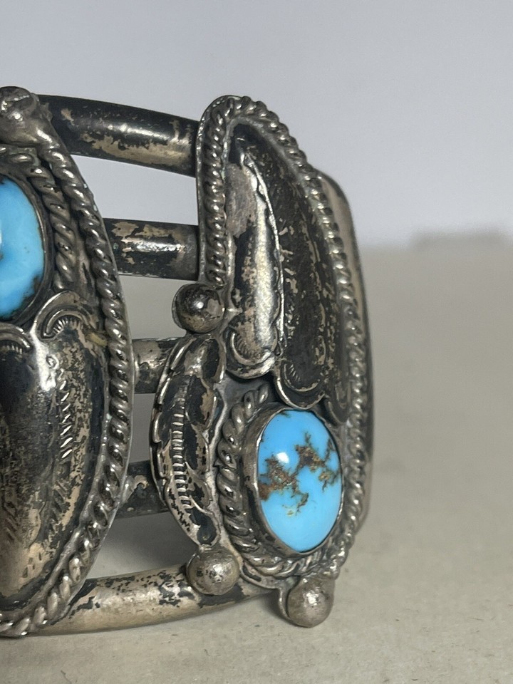 Vintage 1930’s Sterling Silver Native Claw Cuff With Pilot Mountain ...