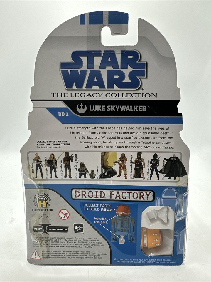 Hasbro Star Wars Legacy Collection Luke Skywalker Figure BAF Droid ...