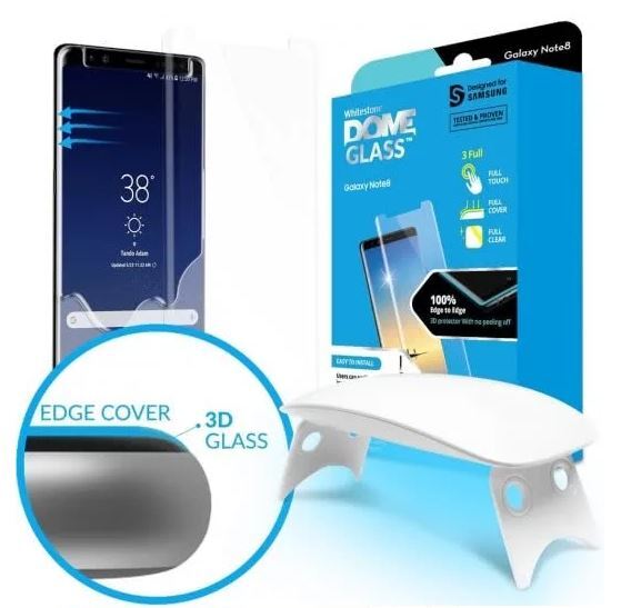 Whitestone Screen Protector Tempered Glass Shield for Galaxy Note 8 for ...