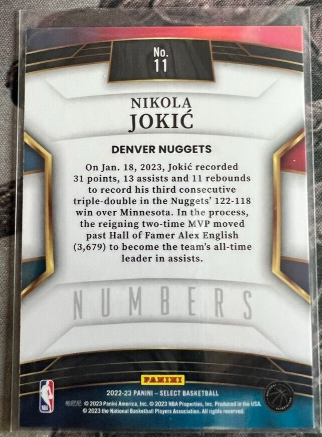 2022-23 panini select basketball Nikola Jokic Numbers Insert Silver | eBay