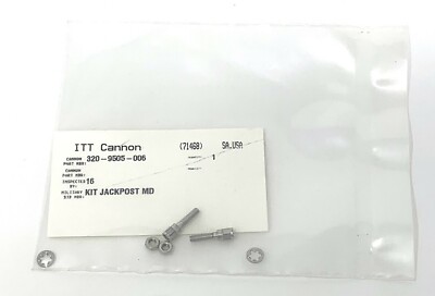 ITT CANNON 320-9505-006 Screw Lock Assembly Jackpost Kit NOS NEW OLD ...
