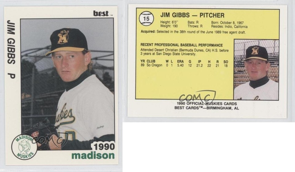 1990 Best Madison Muskies James Gibbs Jim Gibbs #15 0j0 | eBay