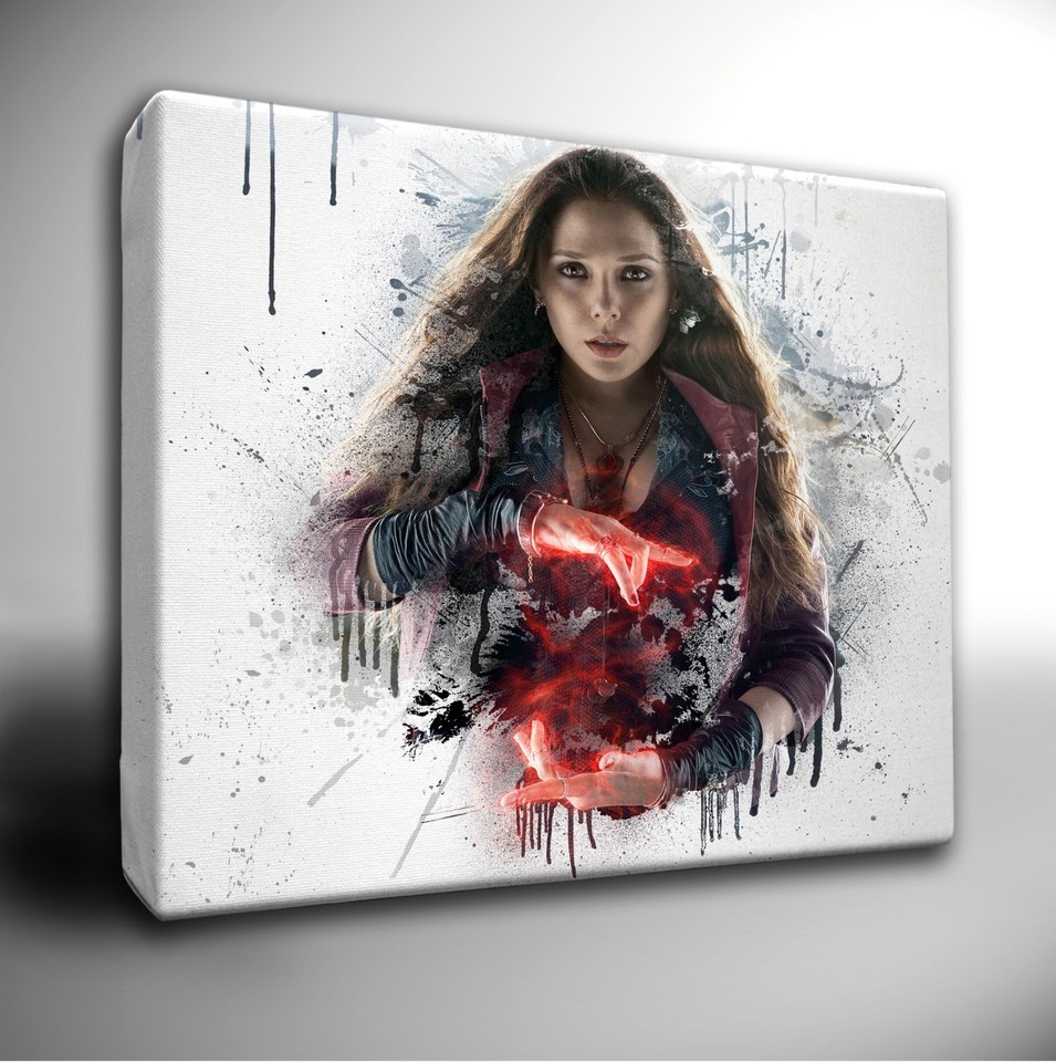 Marvel Avengers / DC Characters paint splatter CANVAS Wall Art Picture ...