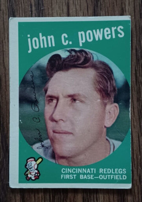 1959 John C. Powers,Cincinnati Redlegs,Outfield, Miscut Baseball Card ...