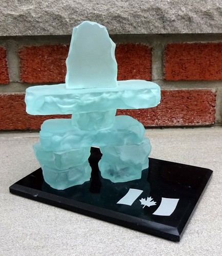 Canadian Souvenir Inuit Glass Inukshuk Figure on Base | eBay