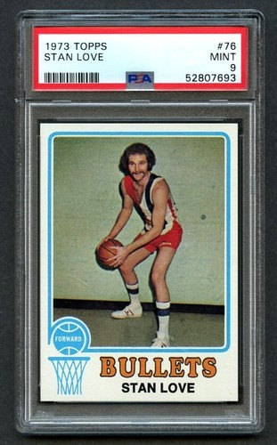 1973 Topps Basketball STAN LOVE #76 PSA 9 MINT Washington Bullets Low ...