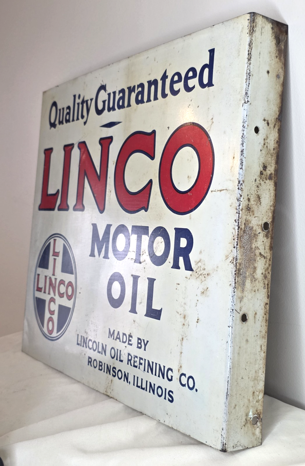 1930s Linco Motor Oil Flange Sign Lincoln Oil Company Very Nice ...