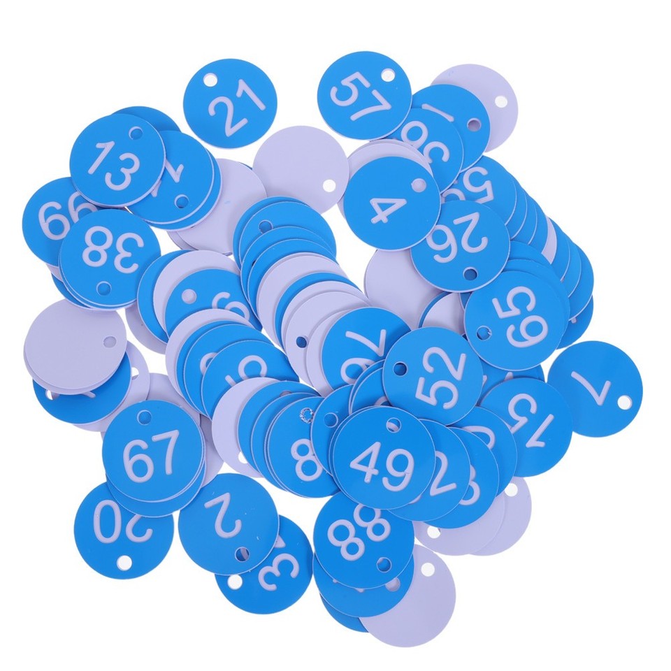100Pcs Round Numbered Tags: Plastic 1-100 Number Tag with Easy-to-Hang ...