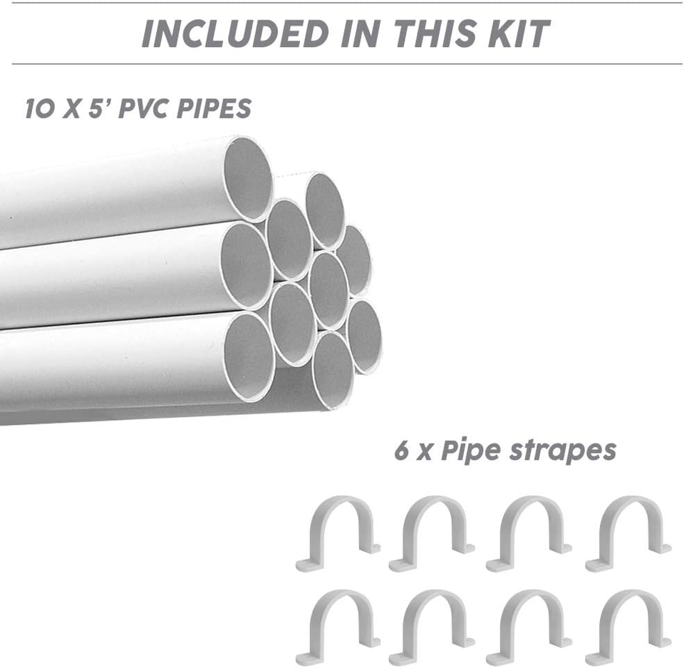 OVO Complet Central Vacuum 3 inlets Installation kit with 50 ft PVC ...