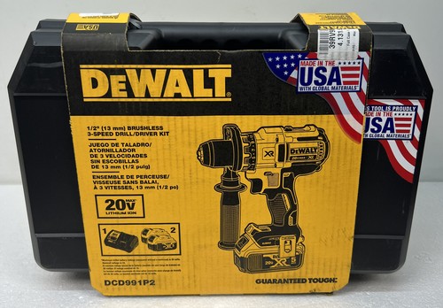 NEW DEWALT 20V MAX XR Brushless 1/2" Chuck 3 Speed Drill Driver Kit ...