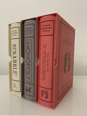Scrabble, Monopoly & Scattergories Vintage Linen Book Board Game ...