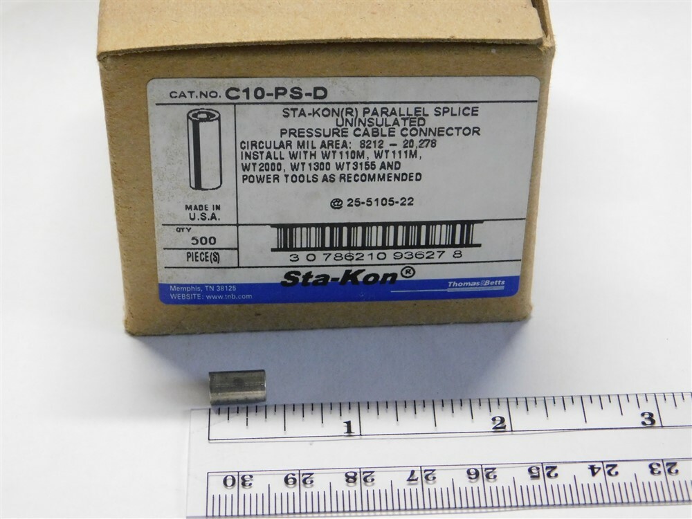 100 Thomas & Betts C10-PS-D 12-12AWG Un-Insulated Parallel Barrel ...