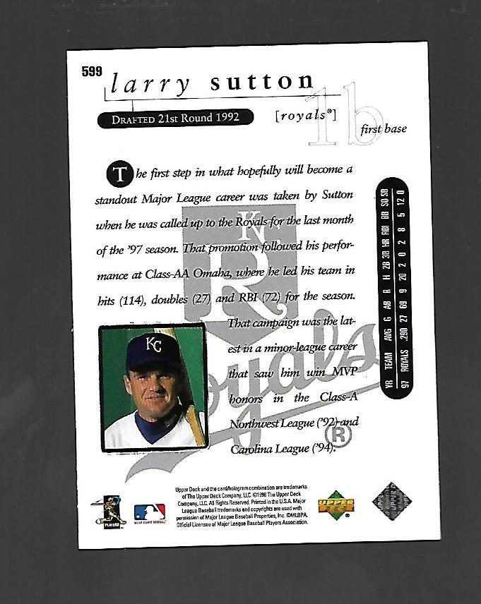 Larry Sutton 1998 UD Star Rookies #599 Kansas City Royals | eBay