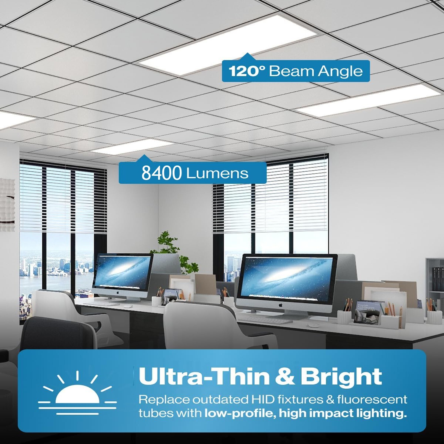 4 Pack 2x4 FT LED Panel Light, 75 Watt Drop Ceiling Lights, 5000K ...
